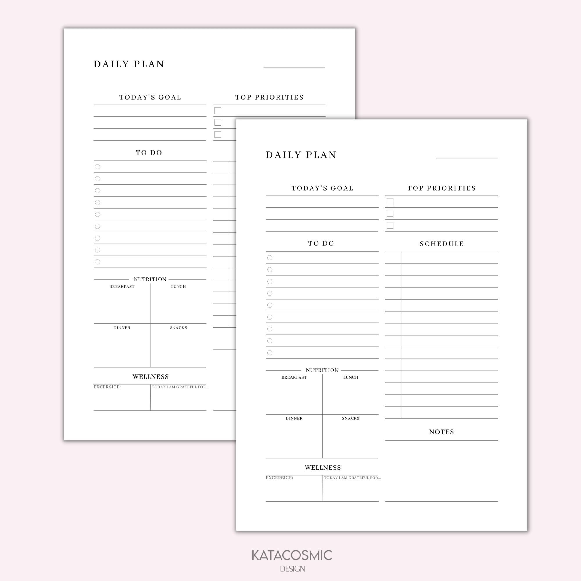 Undated Daily Planner Printable Productivity Planner Daily | Etsy