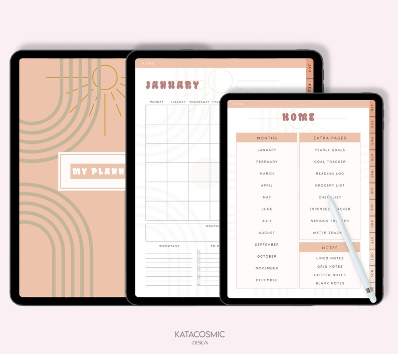Boho Undated Goodnotes Planner Weekly Digital Planner - Etsy