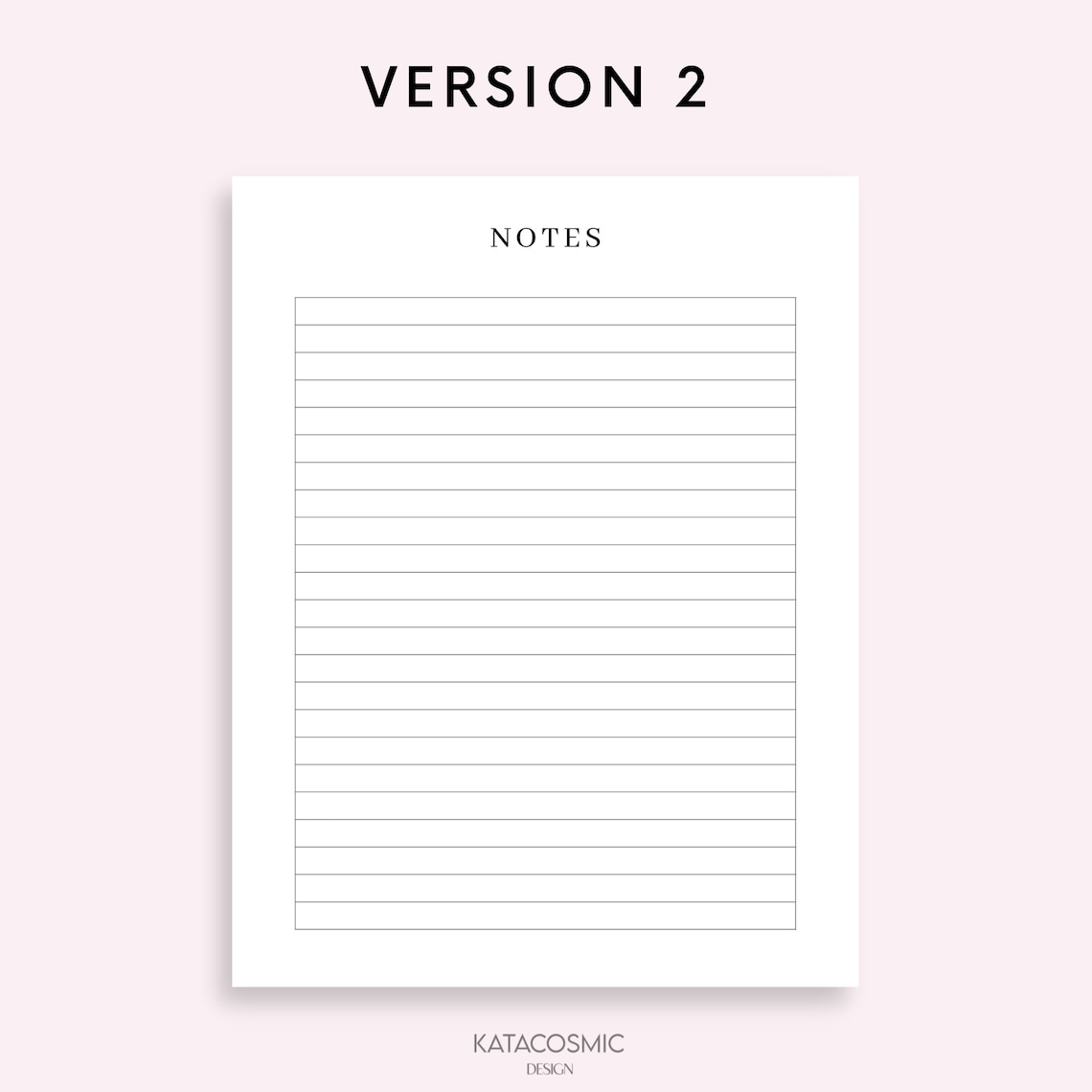 Notes Page Printable Lined Notes Template Note Taking - Etsy