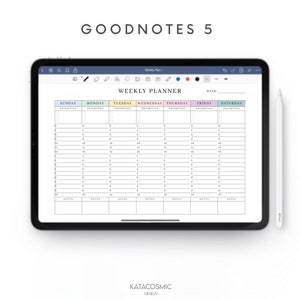 Digital Weekly Schedule for Goodnotes, 24/7 Weekly Timetable, Hourly ...