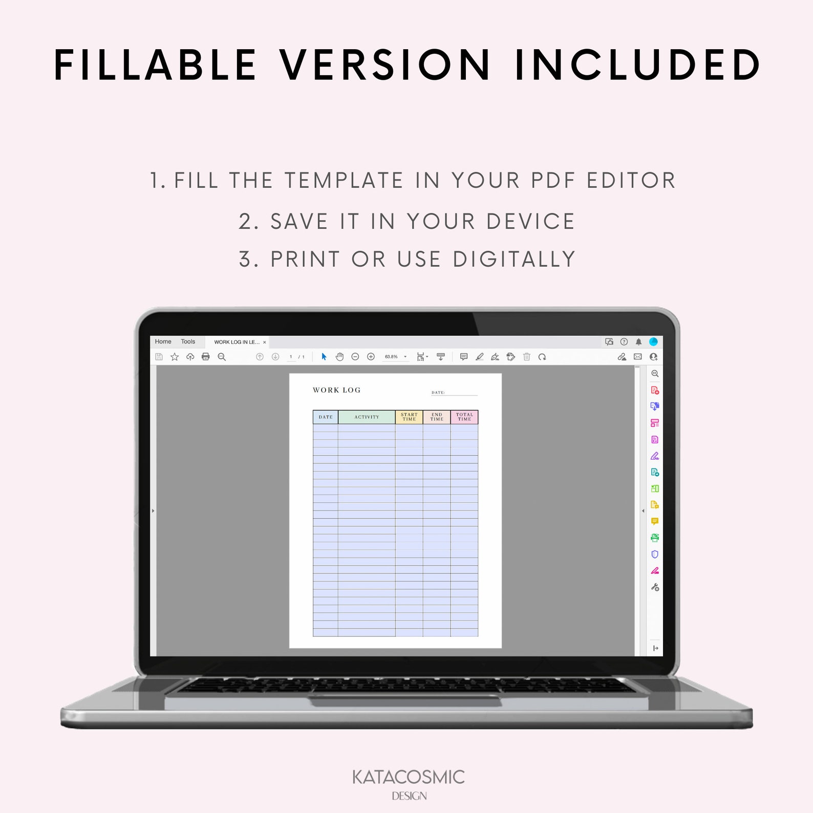 Printable Work | Time Log and Tracker | Activity Hours Log Printable ...