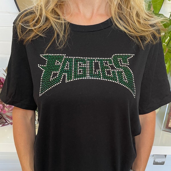 Philadelphia Eagles Rhinestone Shirt - Etsy