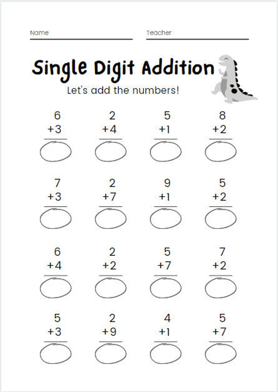 Kindergarten Homeschool Addition Worksheets - Etsy