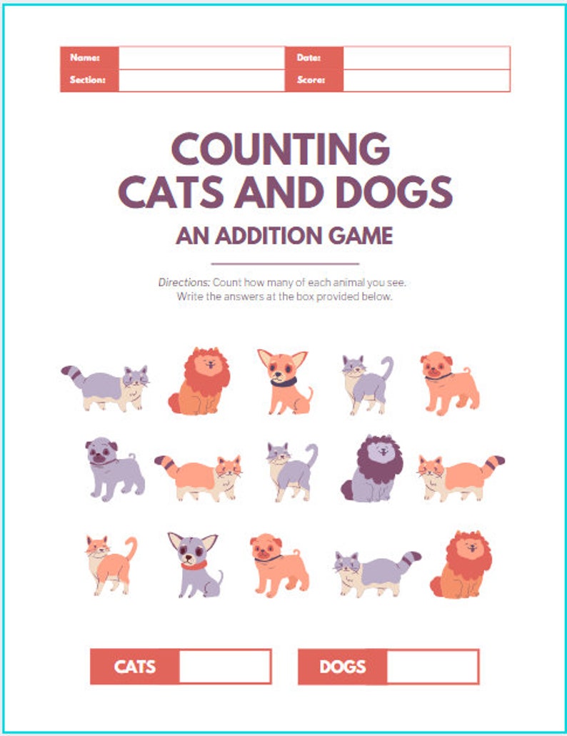 Kindergarten Homeschool Addition Worksheets - Etsy