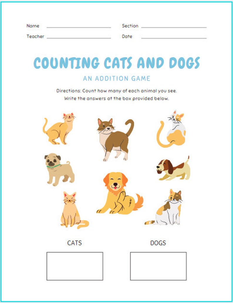 Kindergarten Homeschool Addition Worksheets - Etsy