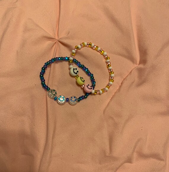 Smiley Seed Bead Bracelets | Etsy