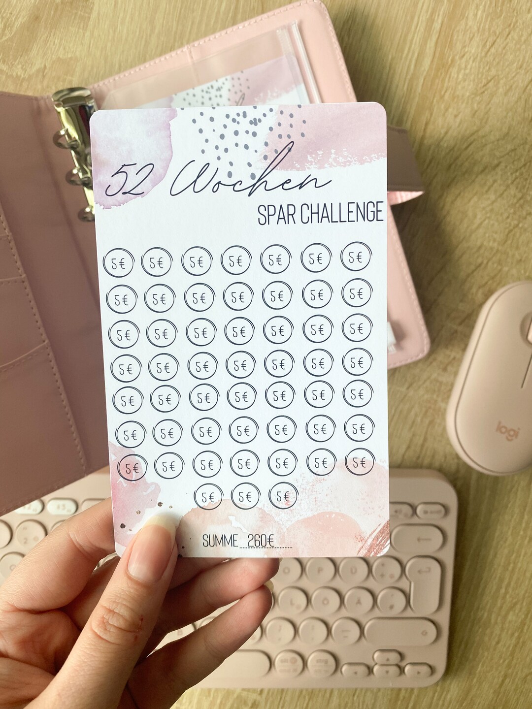 52 Wochen Spar Challenge 5 euro Challenge for Saving Binder - Etsy.de