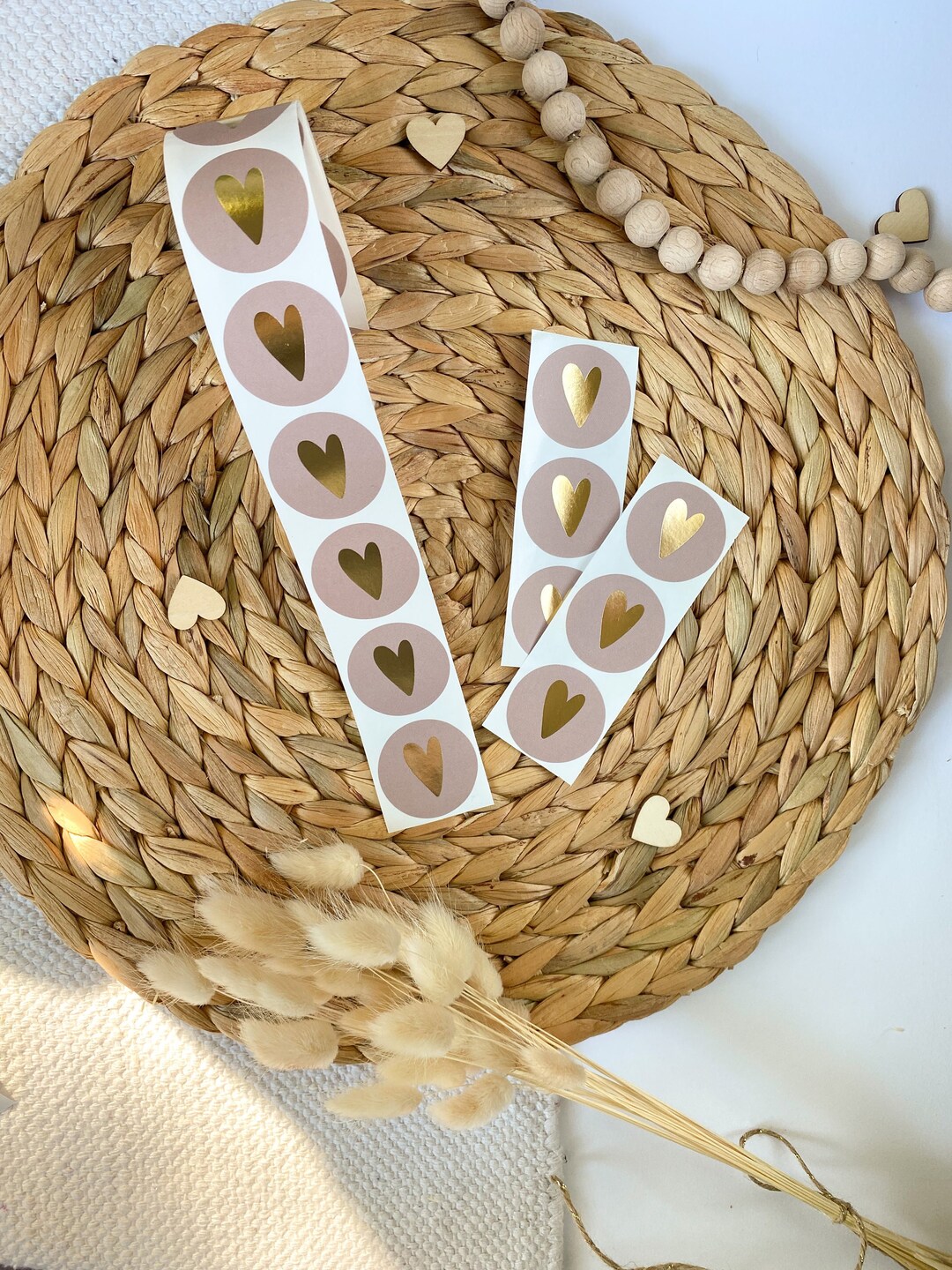 Gift Stickers With Heart Gold Effect Mini Gift Wrapping - Etsy
