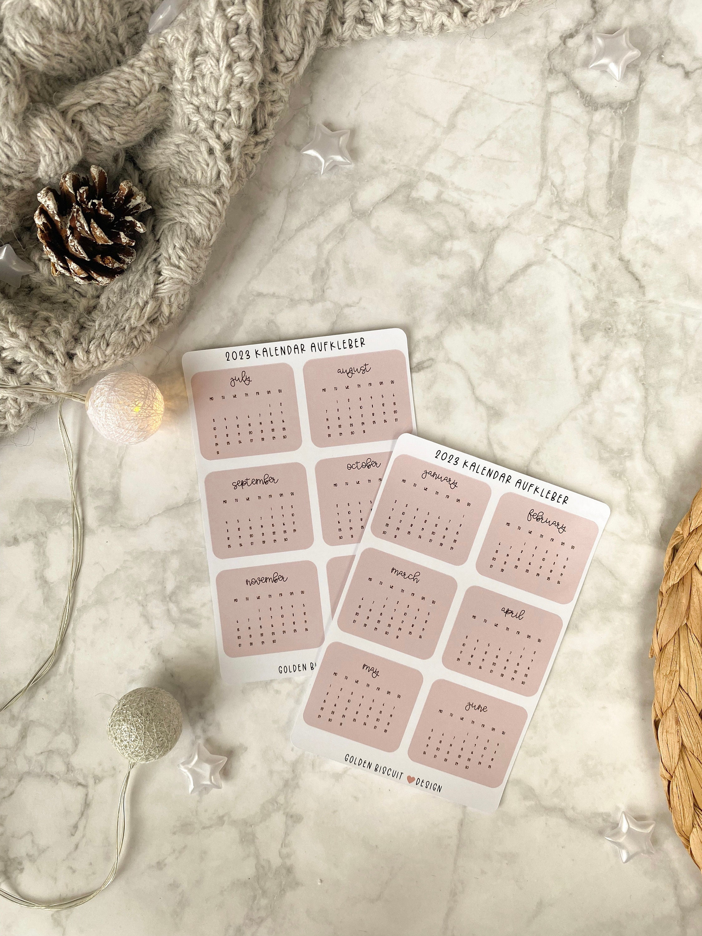 2023 Calendar Sticker Planner Calendar Sticker 12 Month - Etsy