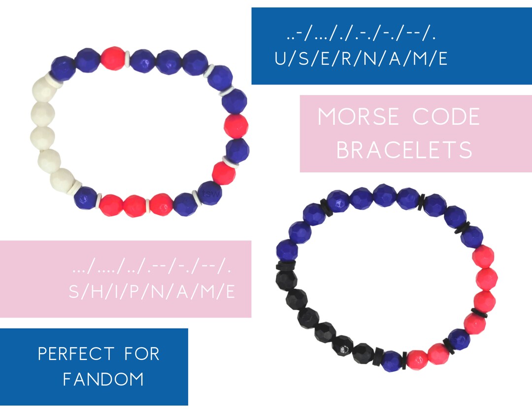 Customizable Acrylic Bracelet, Morse Code Bracelet, Anime, Ao3 Bracelet ...