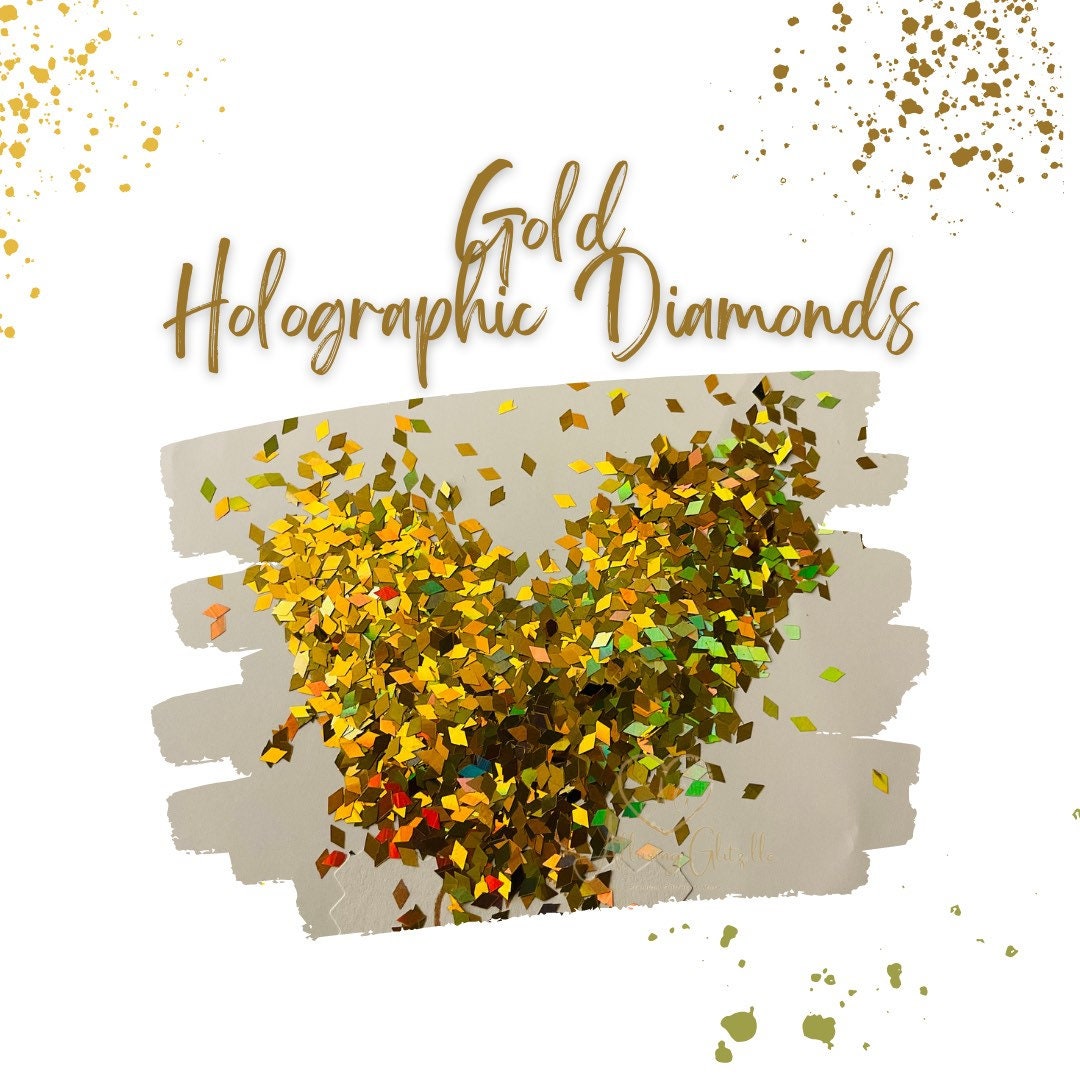 Gold Holographic Chunky Diamonds Diamond Shaped Glitter - Etsy
