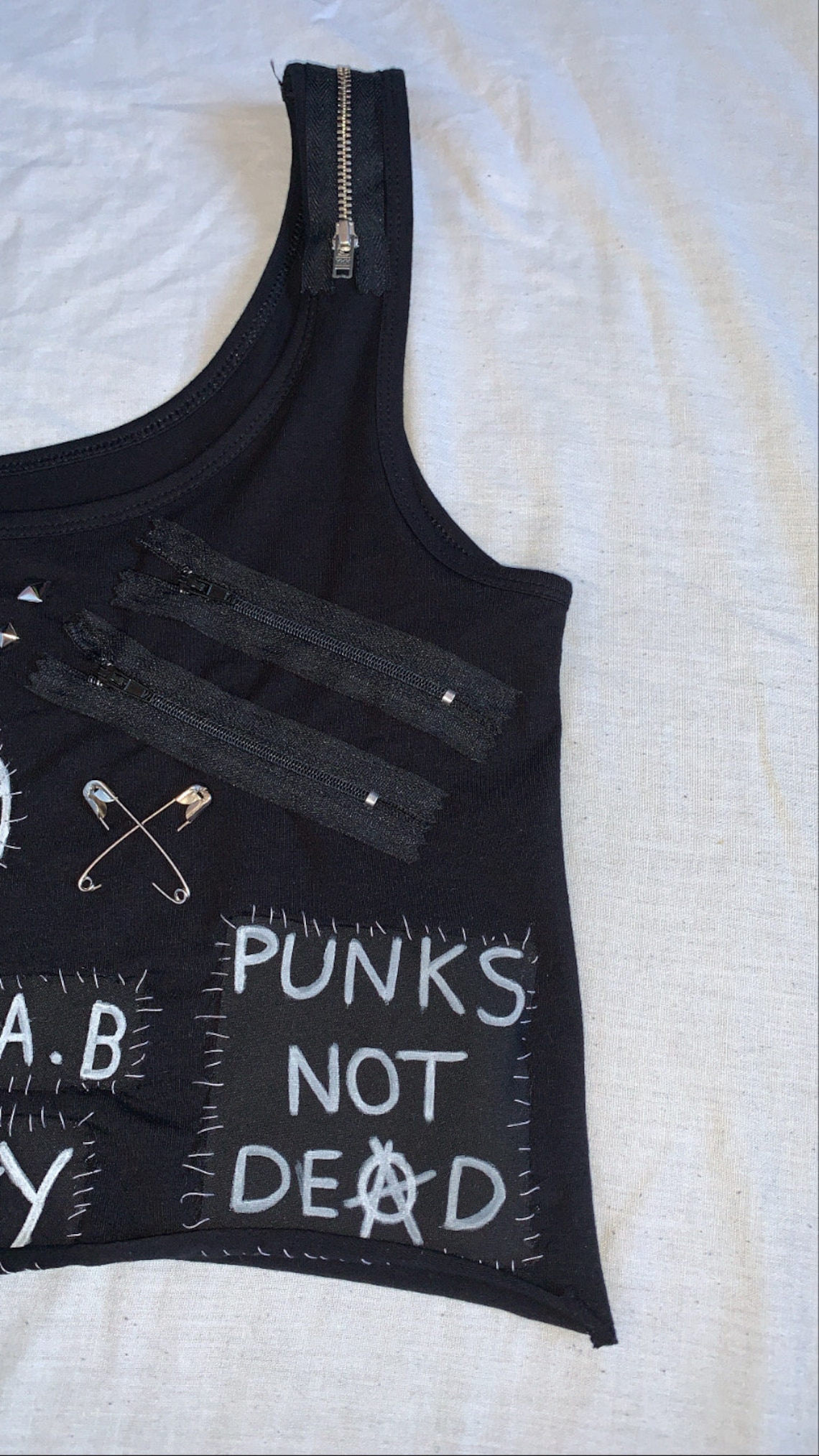 Handmade Cropped Punk Tank Top | Etsy