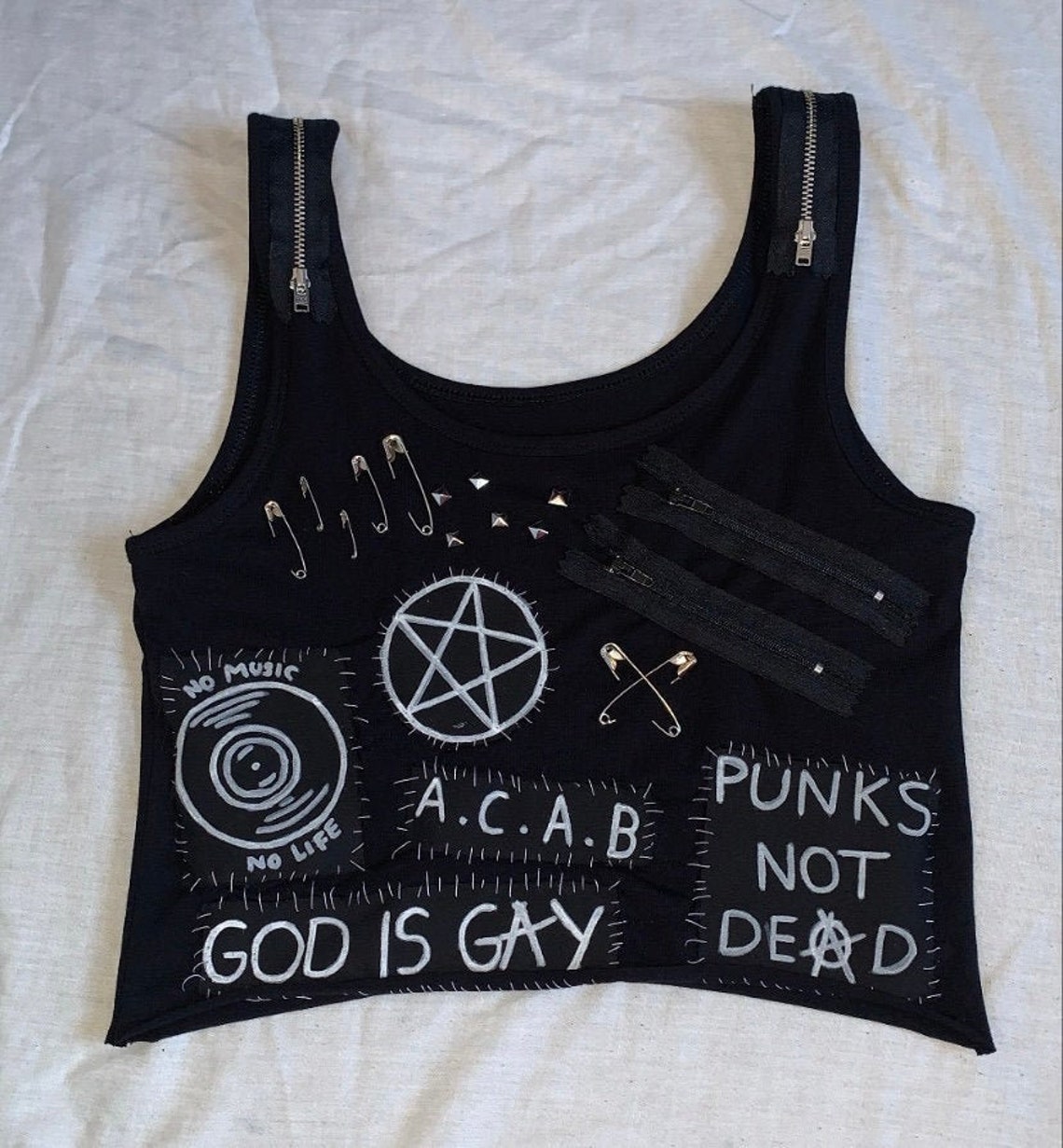 Handmade Cropped Punk Tank Top | Etsy