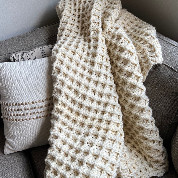 Waffle Stitch Blanket Pattern - Etsy