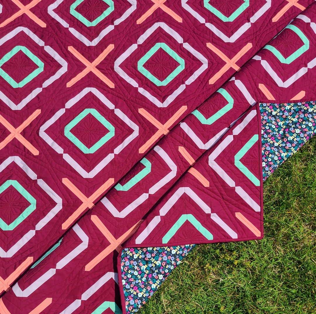 Park Avenue Quilt Pattern PDF, Geometric Modern Quilt Pattern, Jewel ...