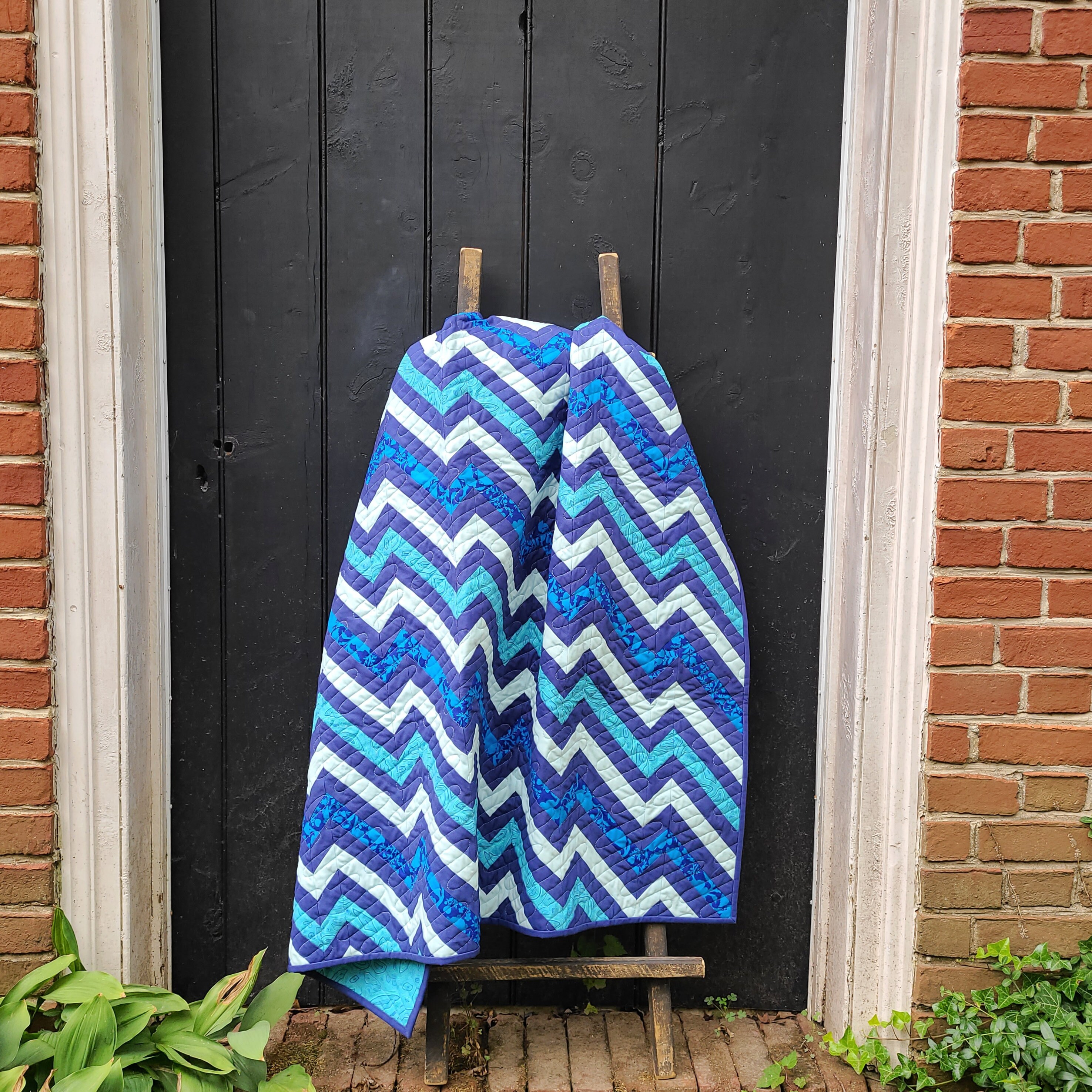 Southampton Blue Lightning Bolt Quilt Pattern, Modern Quilt Pattern ...