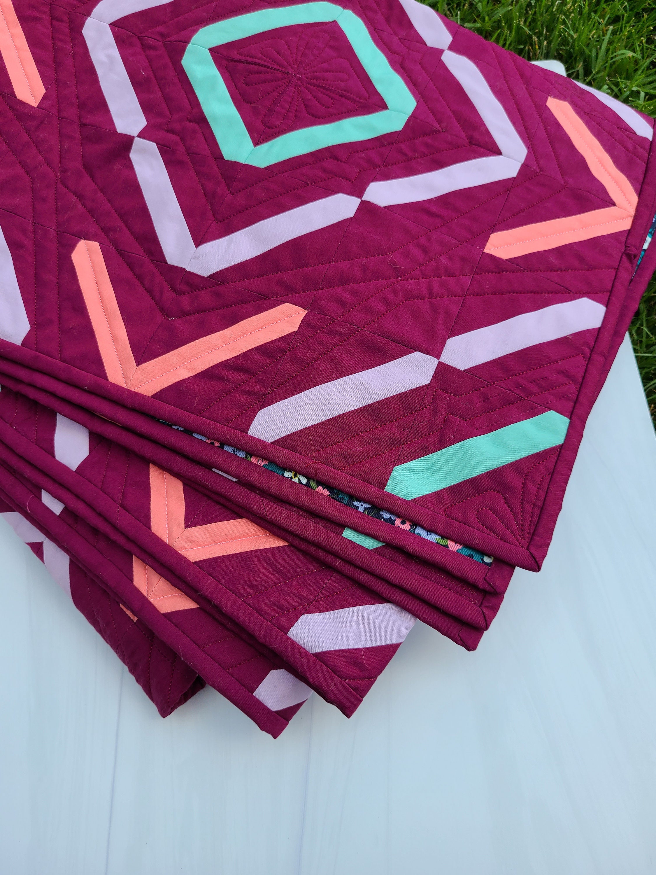 Park Avenue Quilt Pattern PDF, Geometric Modern Quilt Pattern, Jewel ...
