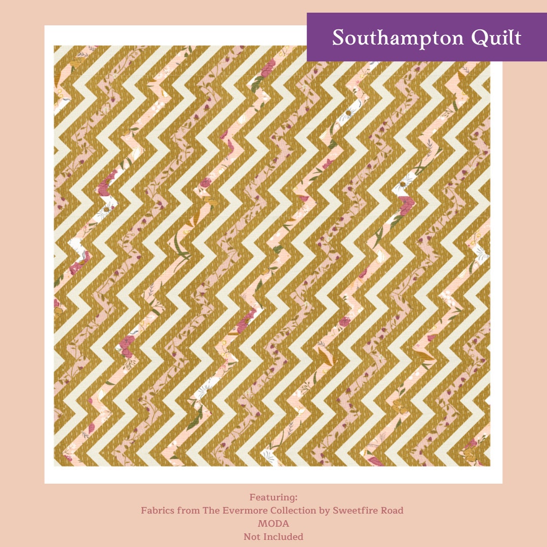 Southampton Blue Lightning Bolt Quilt Pattern, Modern Quilt Pattern ...