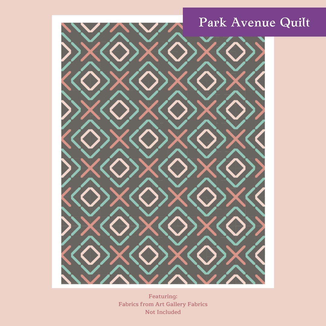Park Avenue Quilt Pattern PDF, Geometric Modern Quilt Pattern, Jewel ...