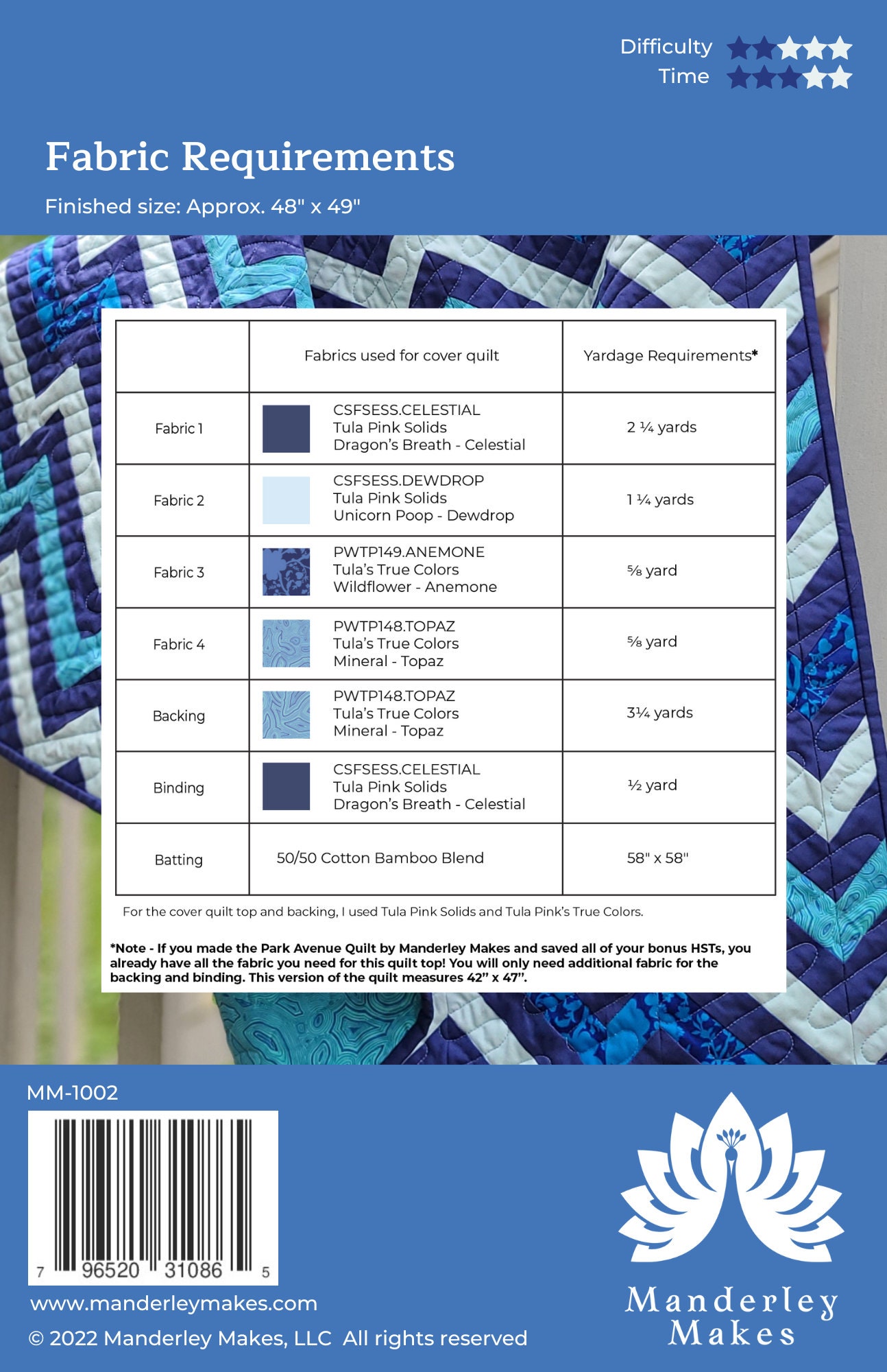 Southampton Blue Lightning Bolt Quilt Pattern, Modern Quilt Pattern ...