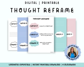 CBT Triangle Digital Download Printable PDF, Mental Health Self Help ...