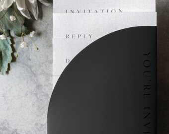 Black Pocket Invitation - Etsy