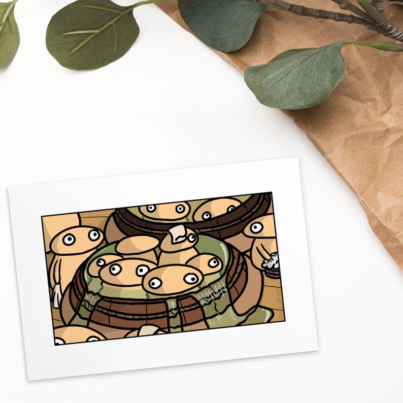 Postcard Ghibli bath Time - Etsy