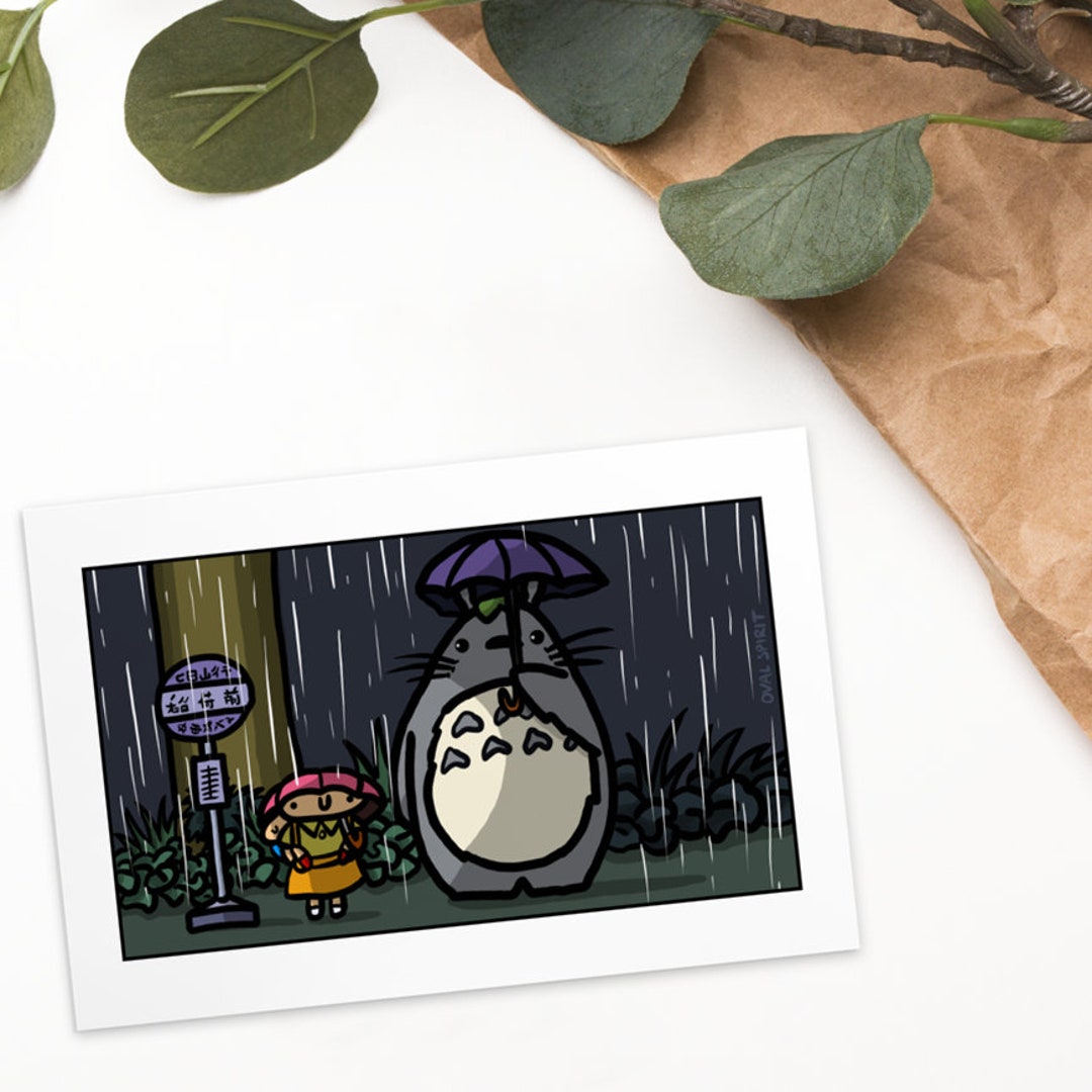 Postcard Ghibli Bus Stop - Etsy