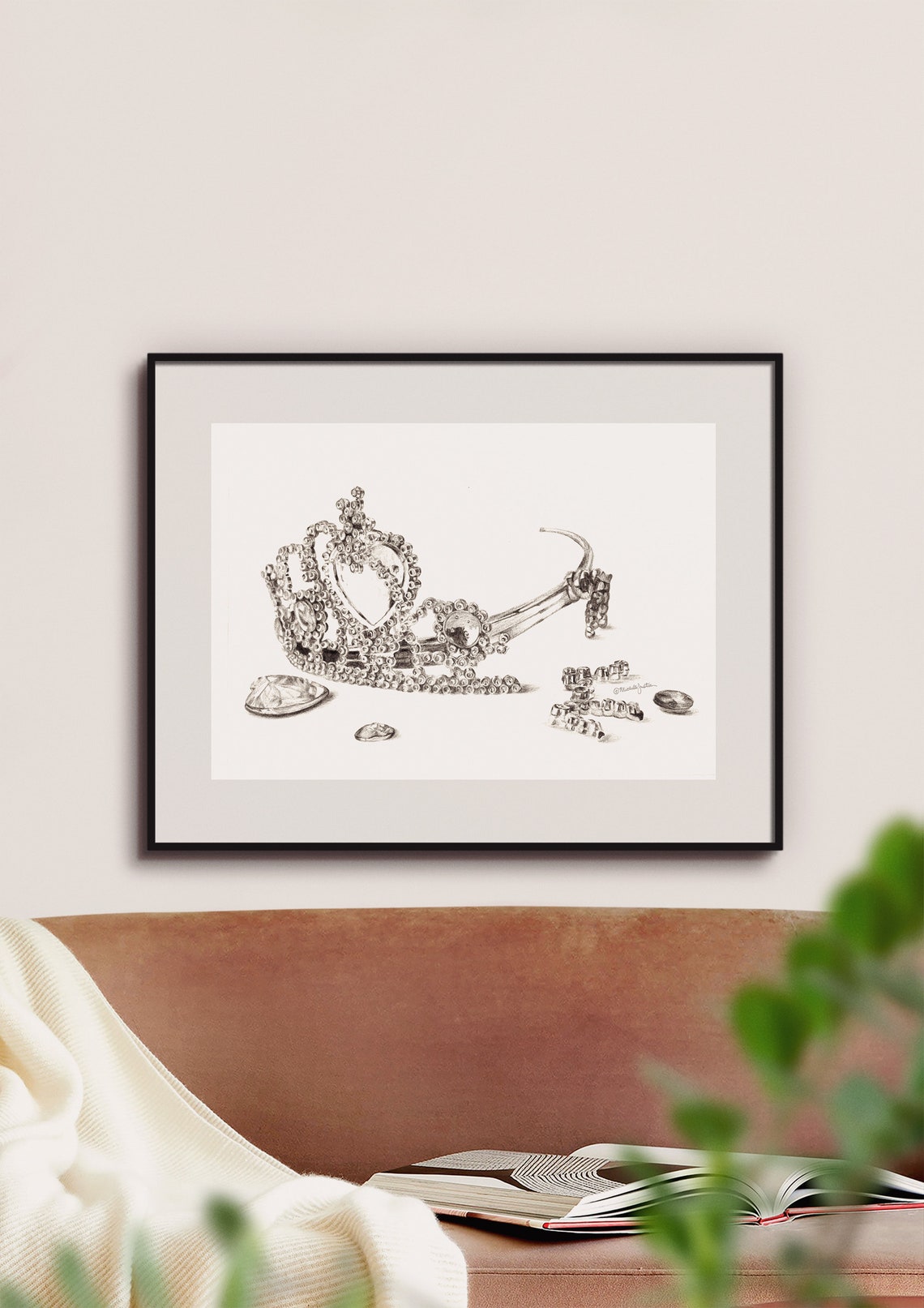 Broken Tiara Drawing Instant Download - Etsy