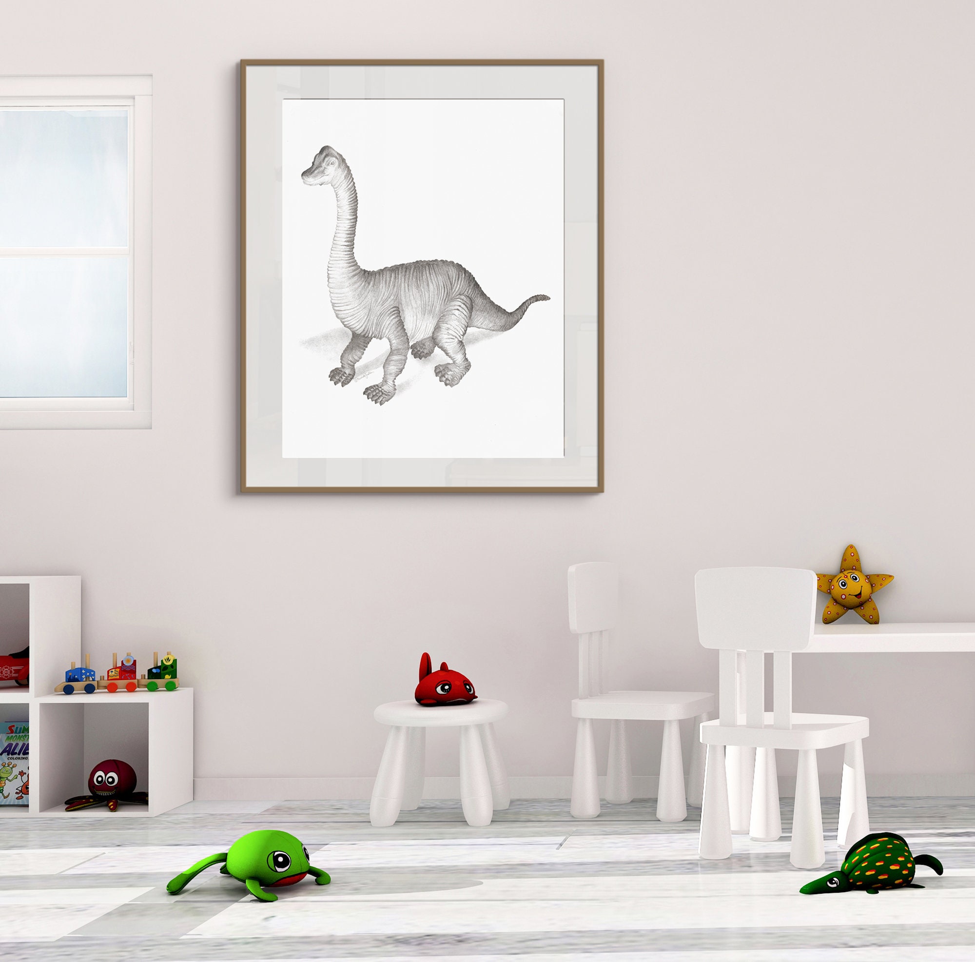 Brachiosaurus Drawing - Etsy