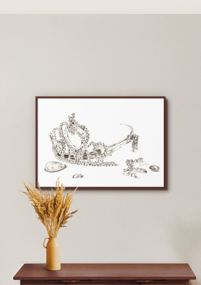 Broken Tiara Drawing Instant Download - Etsy