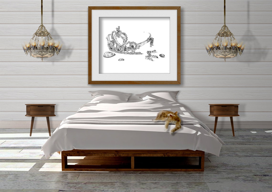 Broken Tiara Drawing Instant Download - Etsy