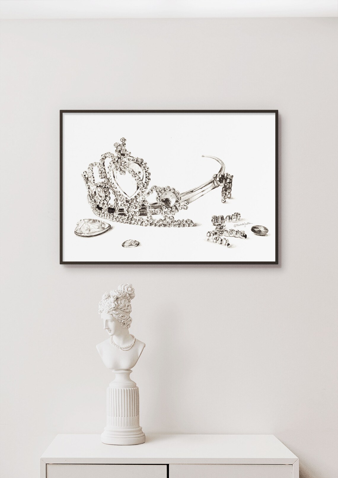 Broken Tiara Drawing Instant Download - Etsy