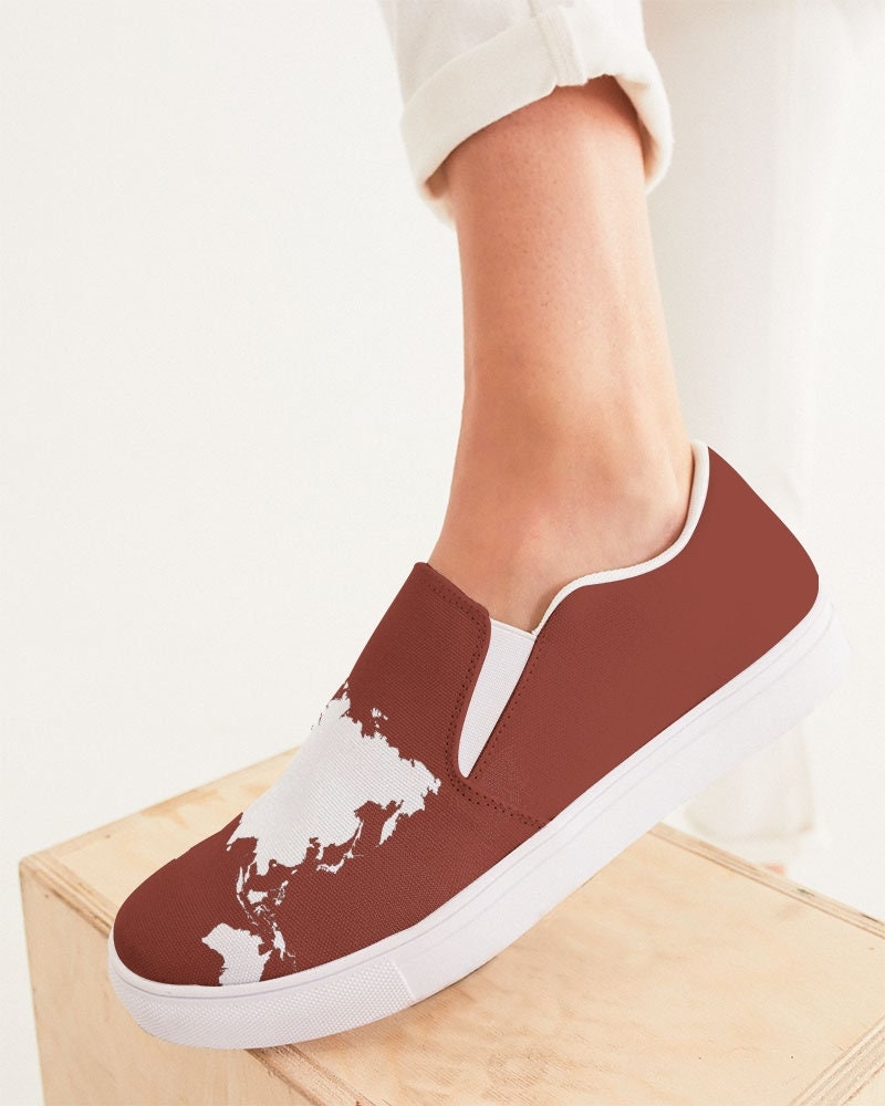 World Map Slip on Shoes Women Canvas Shoes Custom Shoes Unique Shoes ...