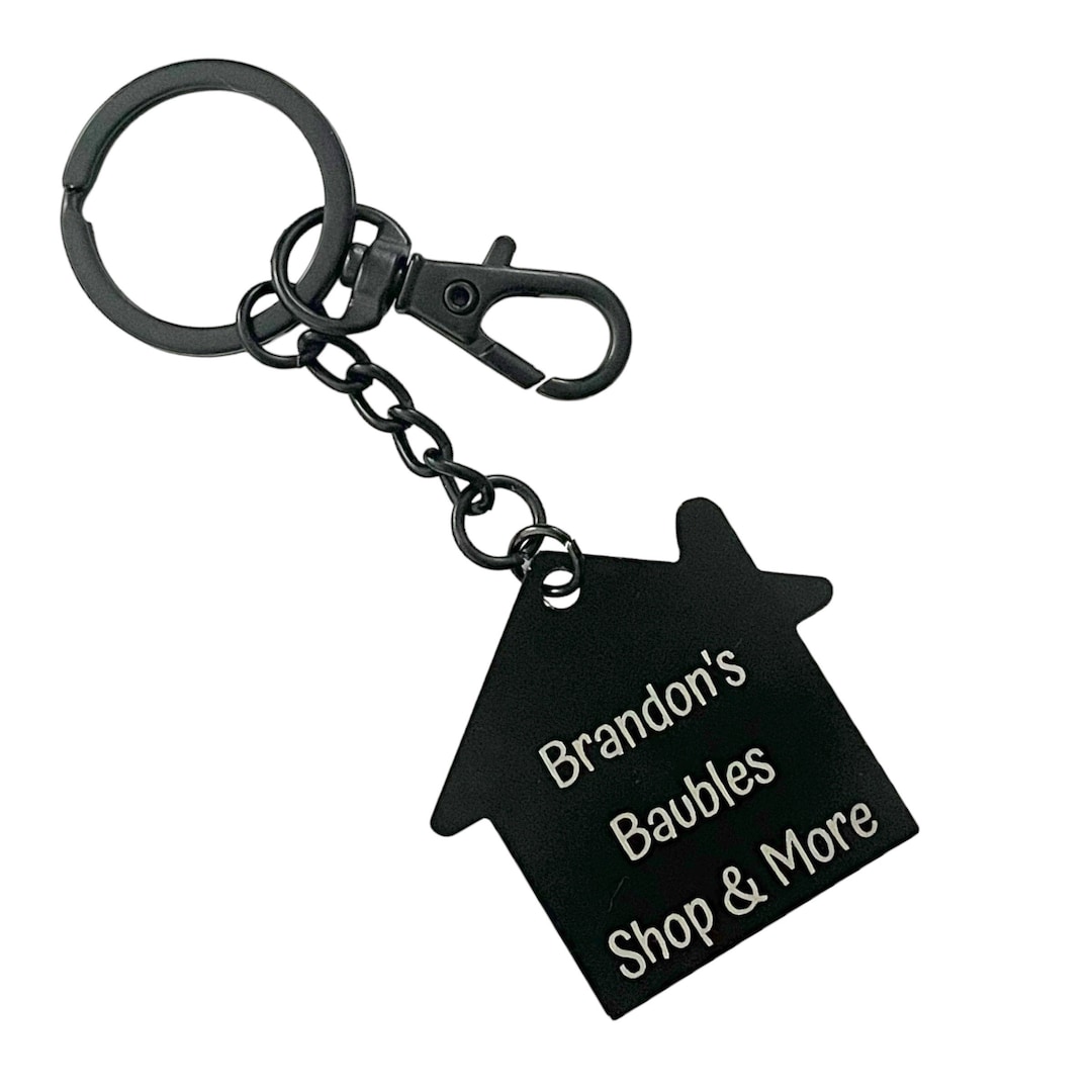 Metal Laser Engraved House Shaped Key Tag; Personalized; Realtors, New ...