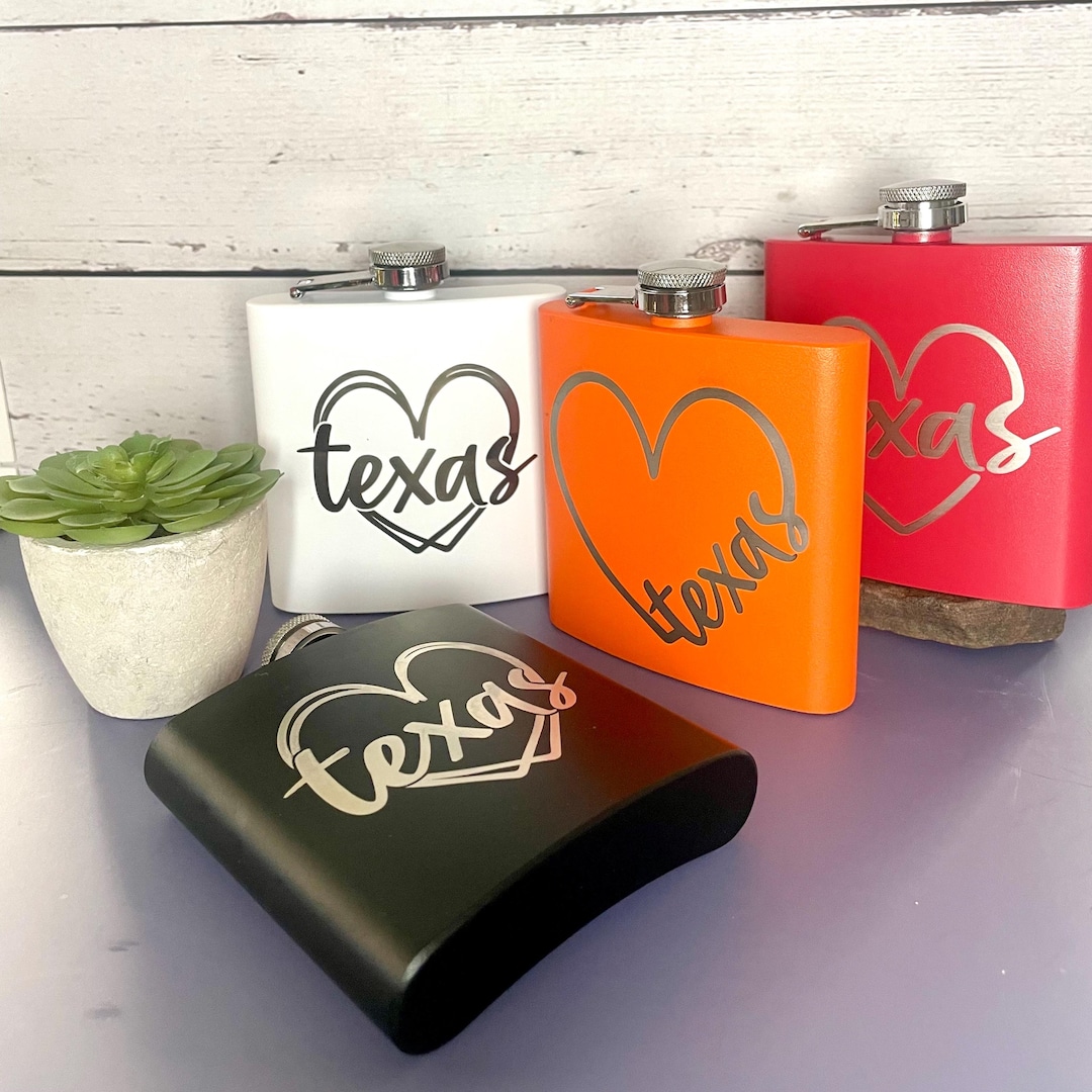 Texas Engraved Flask 6oz - Etsy