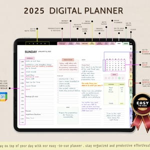 2025 Digital Planner: Rainbow Theme, Hyperlinked (digital Download) - Etsy