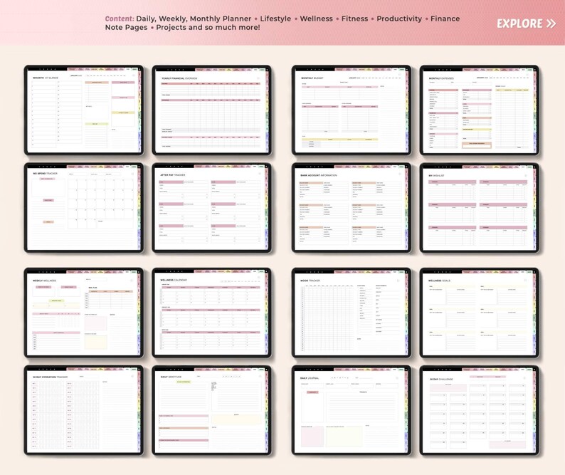 2025 Digital Planner: Rainbow Theme, Hyperlinked (digital Download) - Etsy