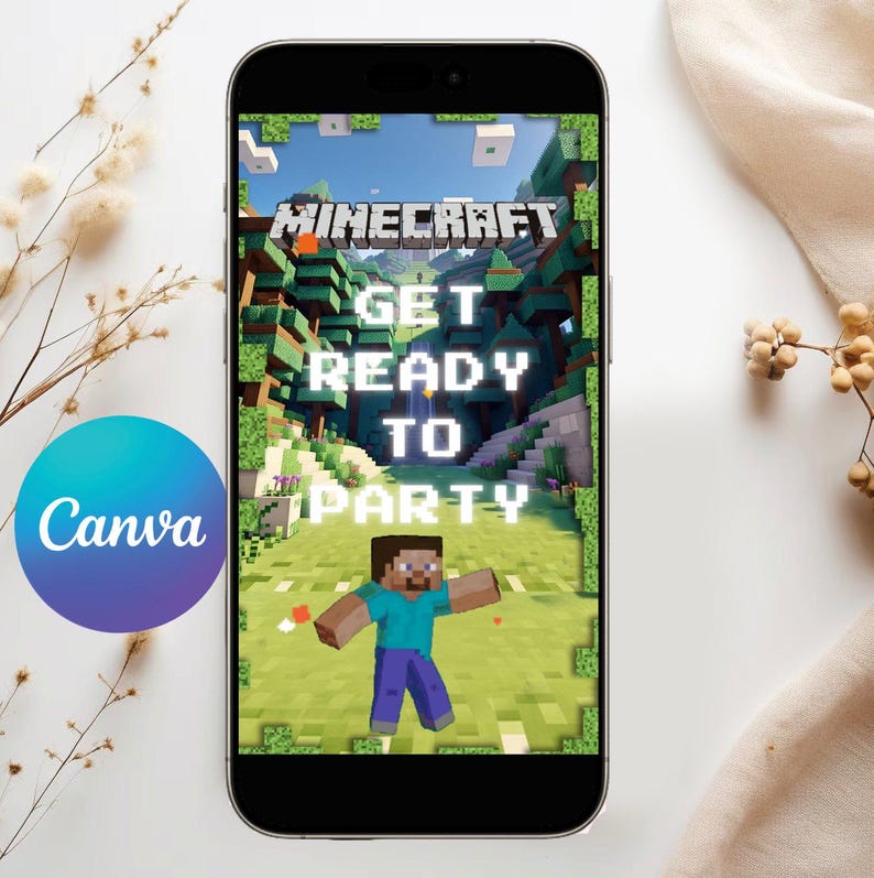 Minecraft Animated Invitation Birthday,party Video Invitation,birthday ...