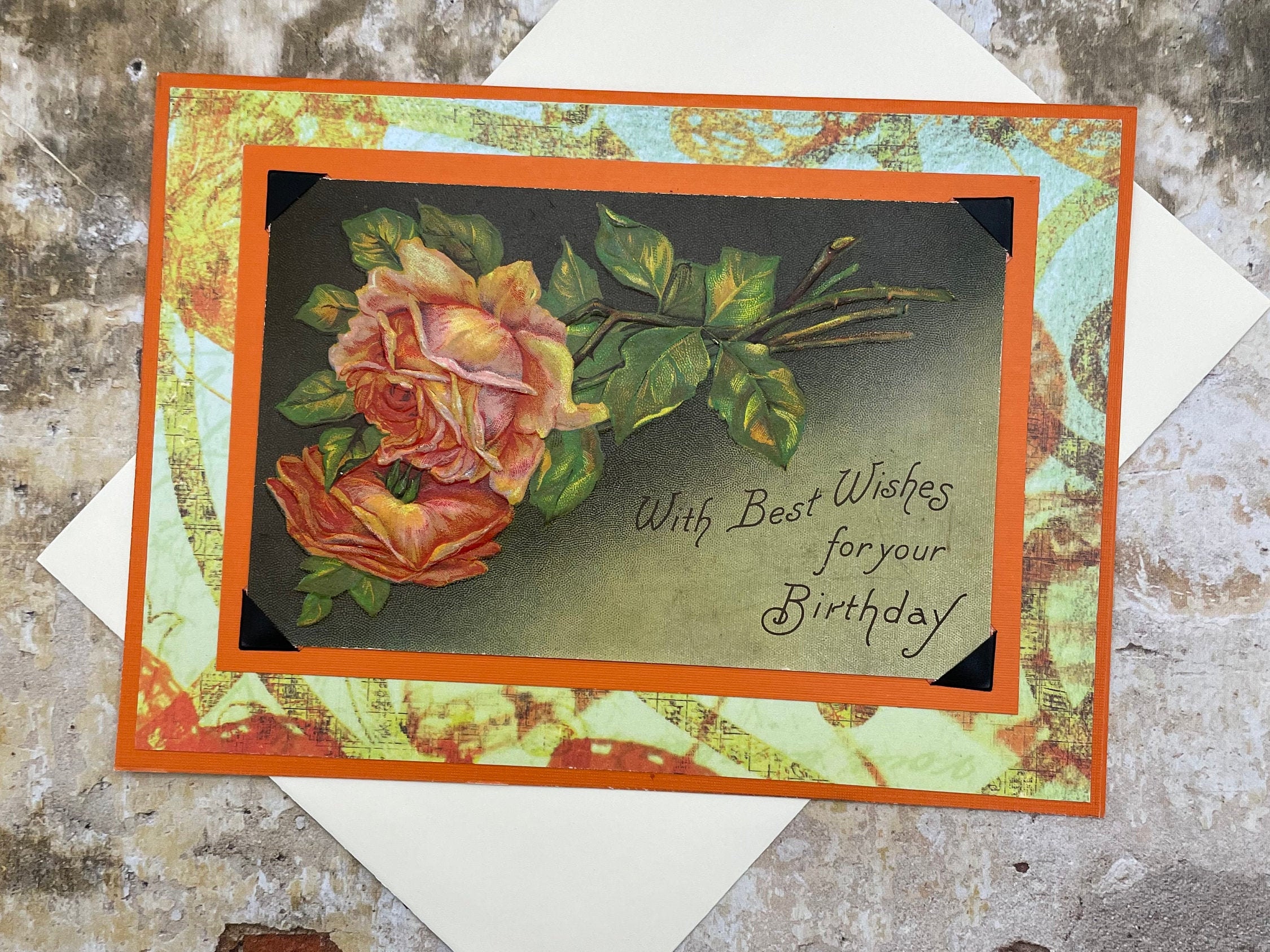 Happy Birthday Card, Original Vintage 1900s Postcard, Floral Birthday ...