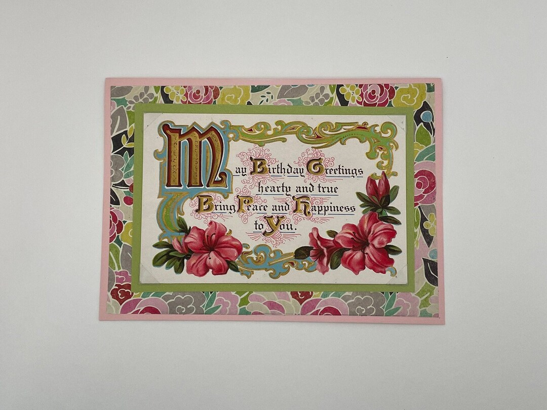 Old-fashioned Birthday Card Made With an Original Vintage Postcard ...