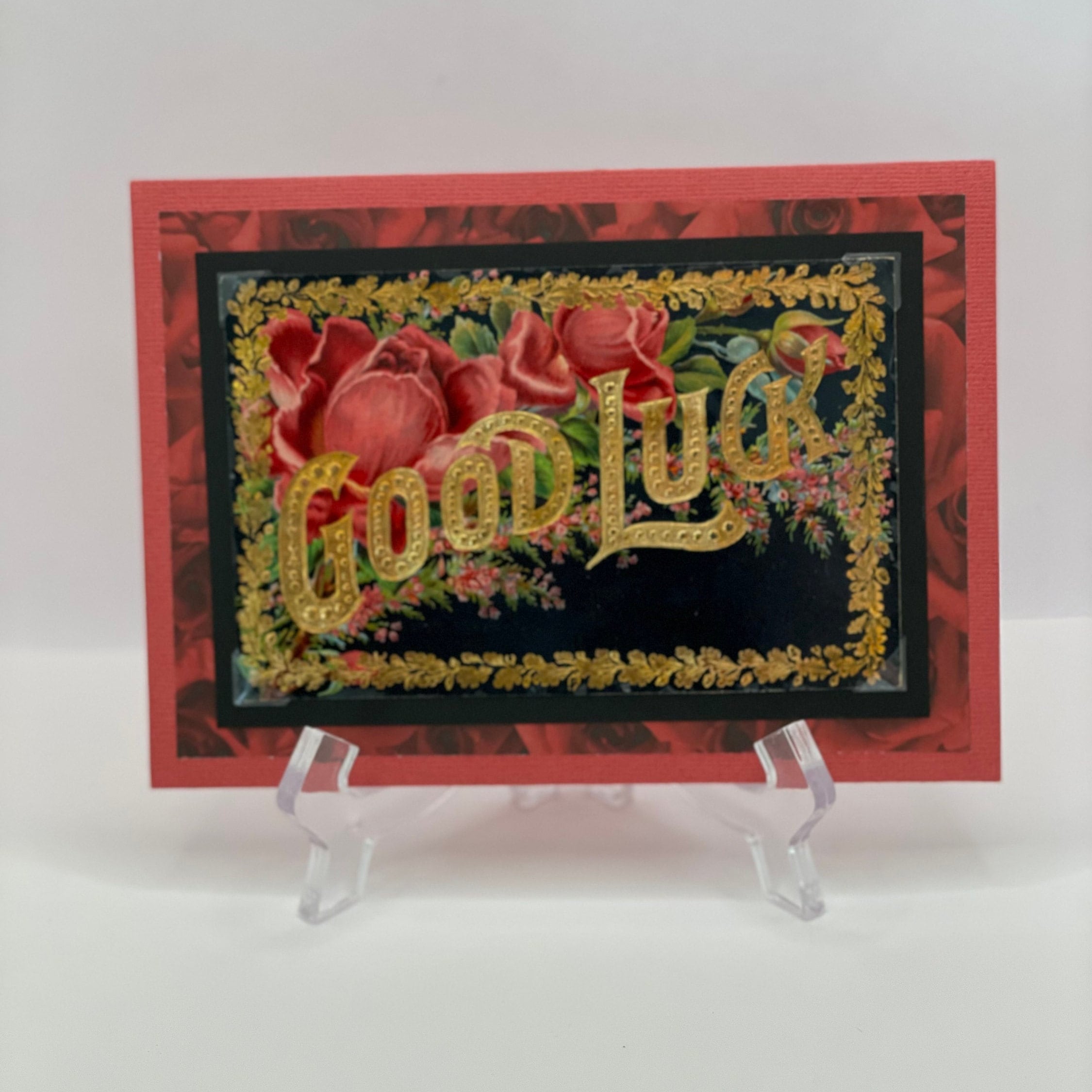 Good Luck Card, Old-fashioned Greeting Card Handmade With an Original ...