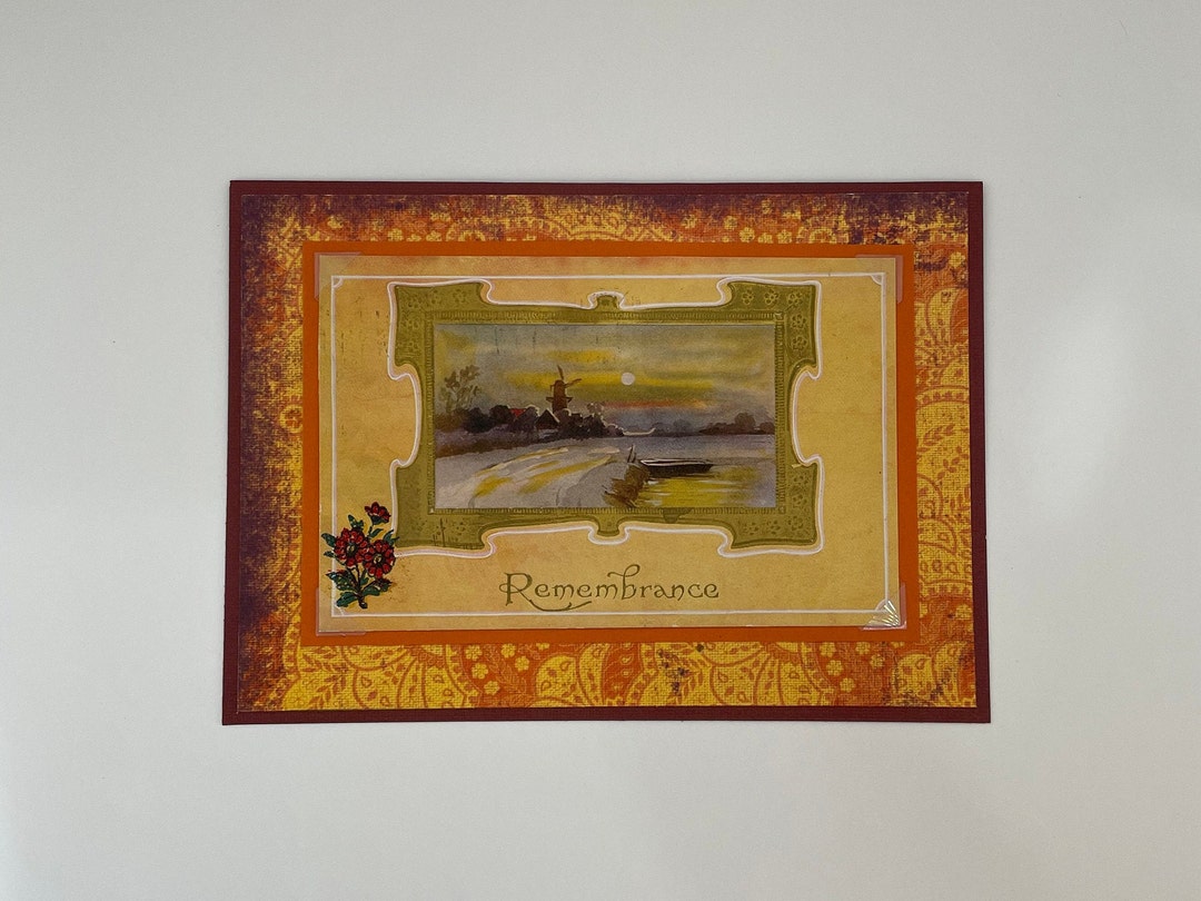 Remembrance Card, Sympathy Card Made With an Antique Postcard, Unique ...