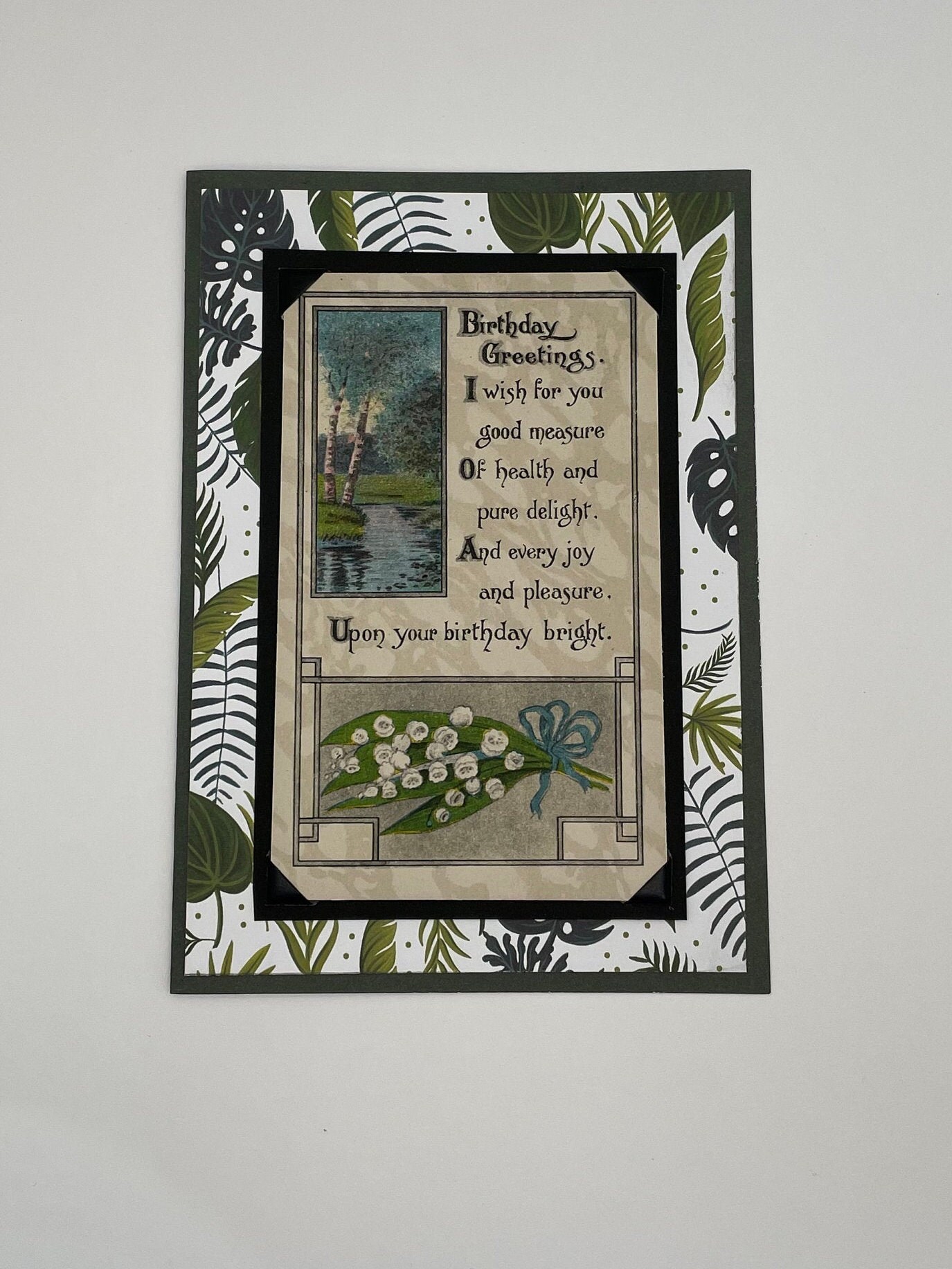 Old-fashioned Birthday Card, Original Early 1900s Postcard Upcycled ...