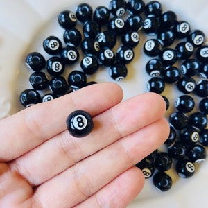 10pc 8 Ball Beads, Kandi Beads 12mm, 4mm Hole, Number 8 Bead, Acrylic ...