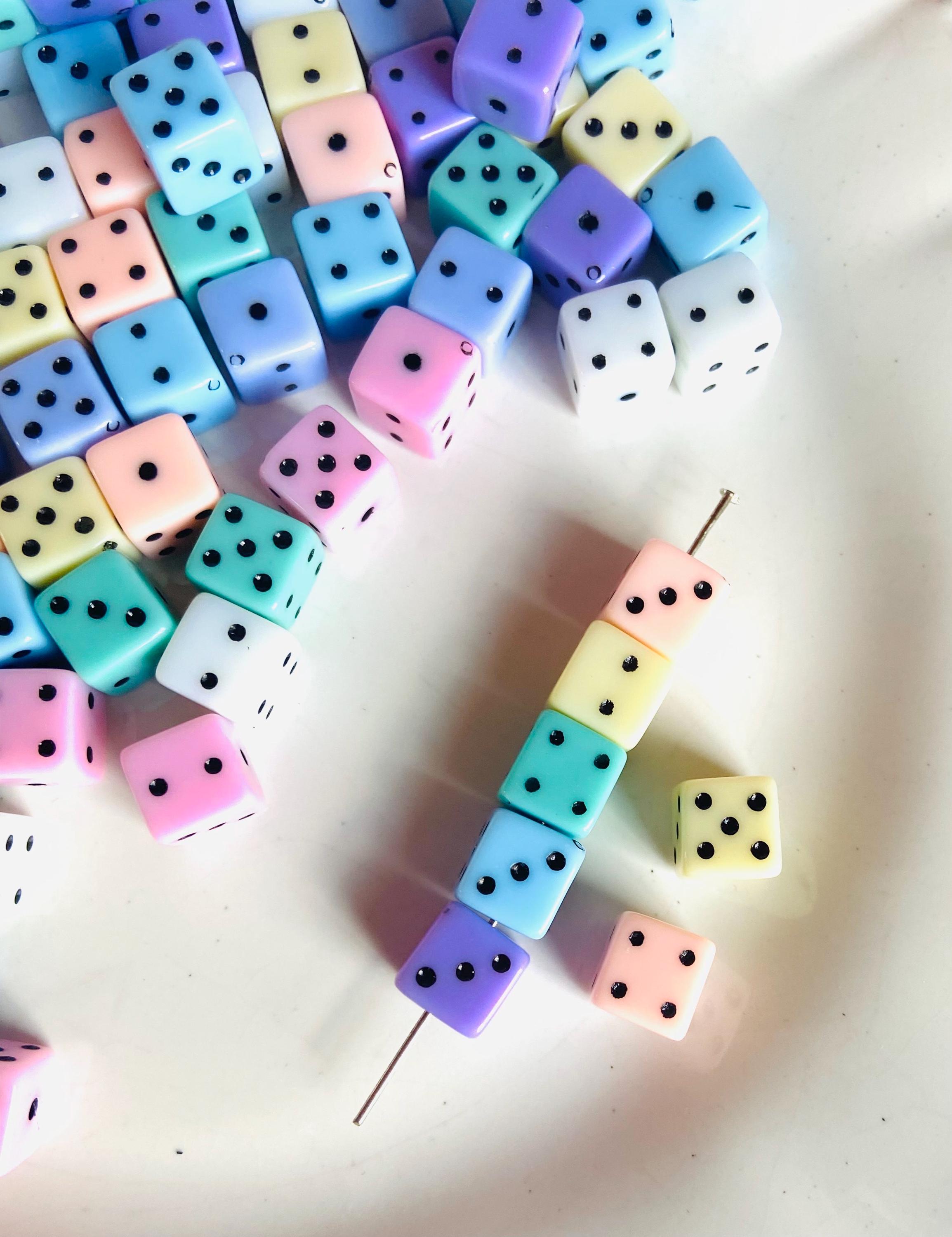 10mm Macaron Dice Beads, Y2K 90s Kawaii Beads,bracelet DIY, BFF ...