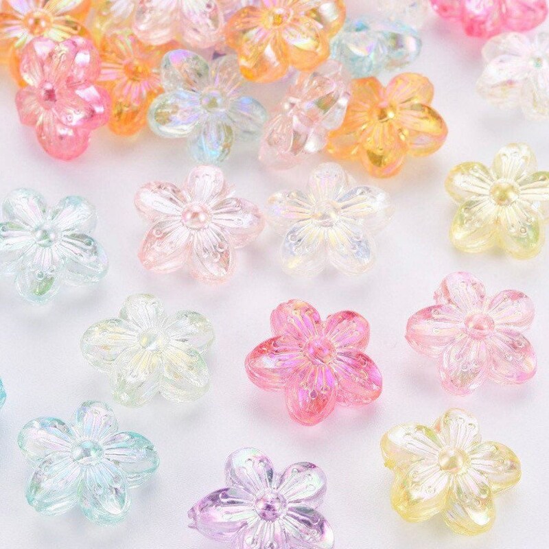 Acrylic Flower Beads - Etsy