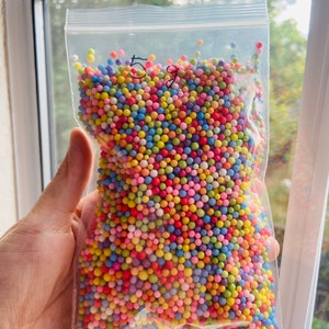 5g/10g Rainbow Foam Ball Beads, Foam Balls, Styrofoam Ball, Slime Charm ...