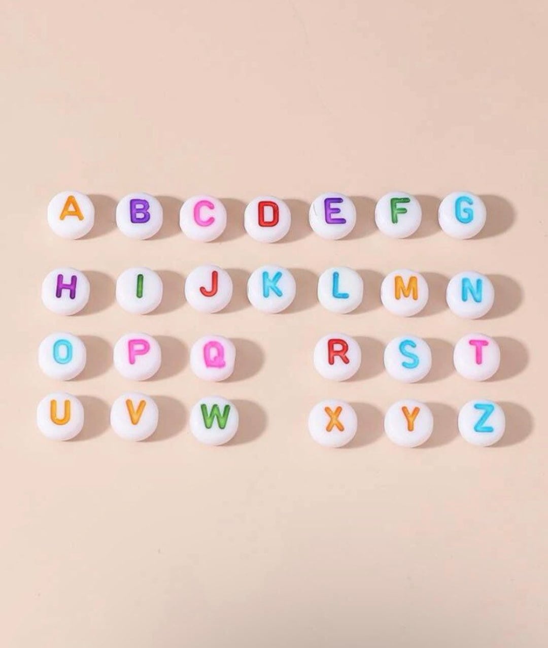 100pc Alphabet Letter Beads A to Z, Letter Initial Beads, BFF Bracelet ...