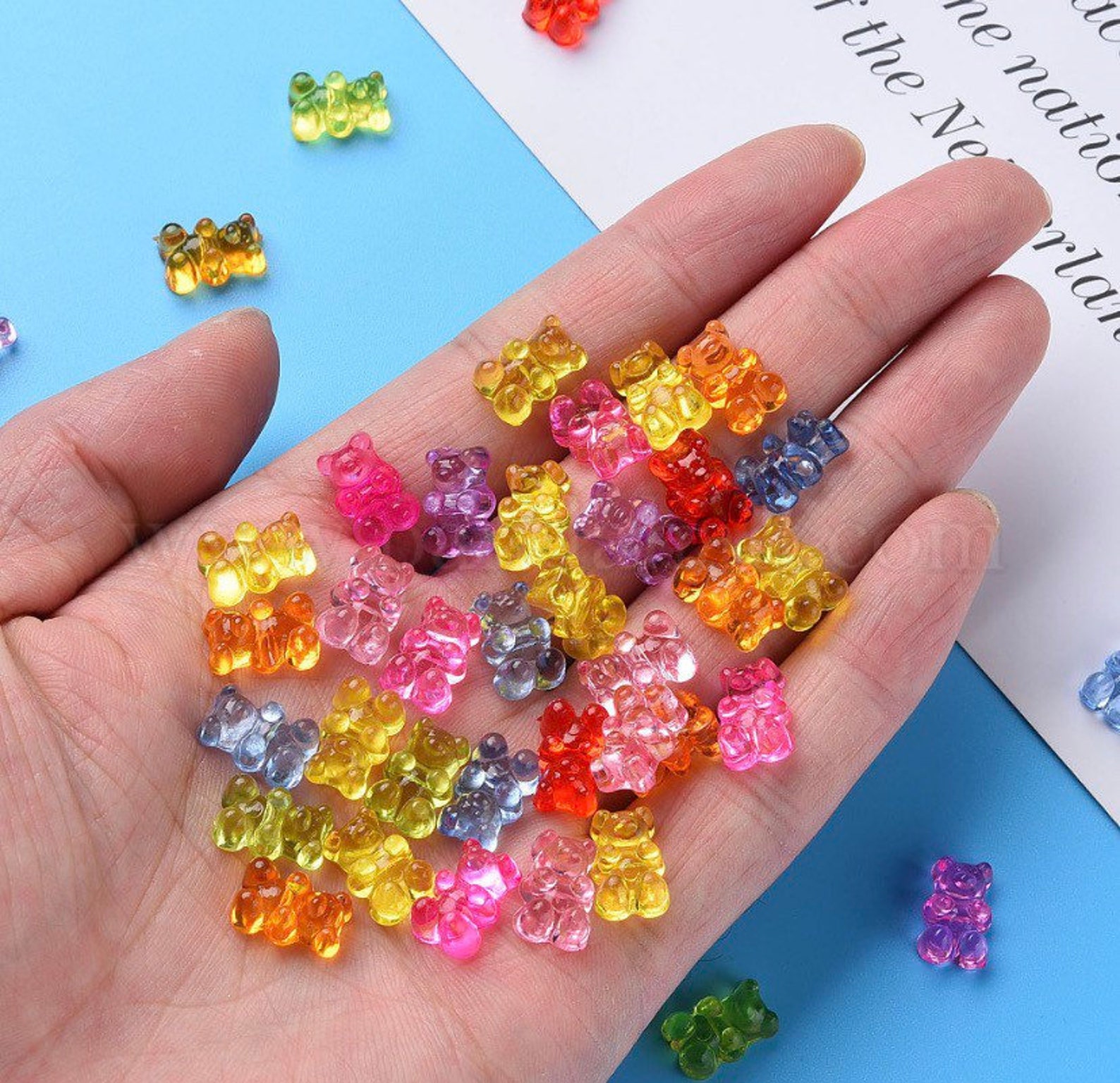 12mm Transparent Gummy Bear Beads, Kandi Beads Mixed Lot, Kidcore Beads ...